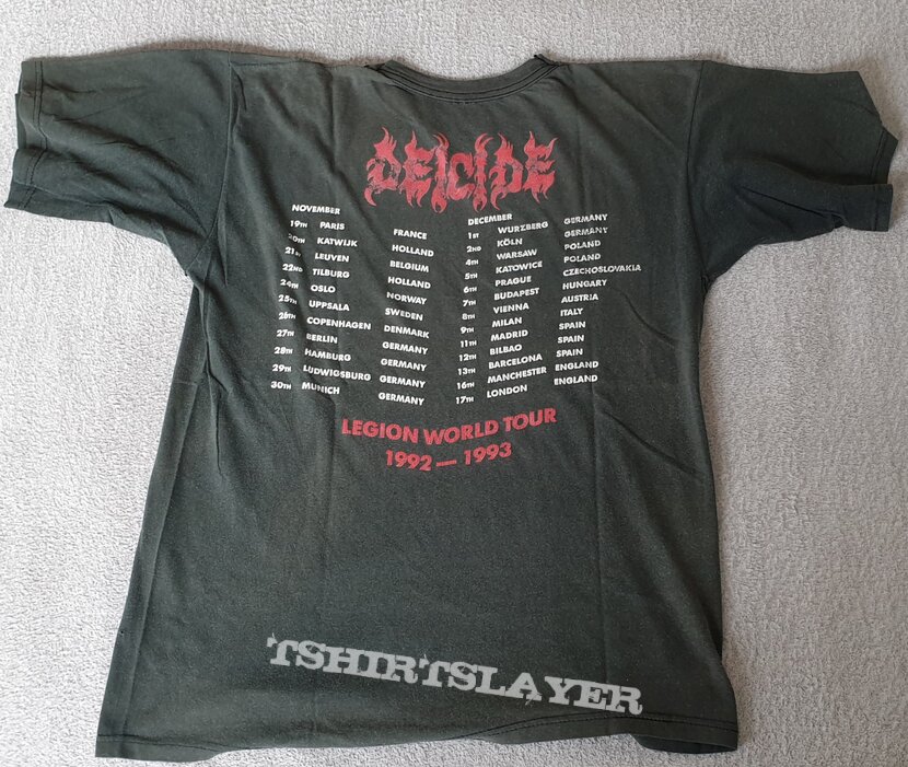 DEICIDE legion tour 1992 OG TS, Blue Grape Merch 1992 | TShirtSlayer TShirt and BattleJacket Gallery