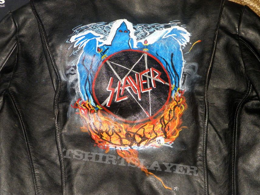 Slayer, Slayer Leather Jacket Battle Jacket (xSquiggs's) | TShirtSlayer