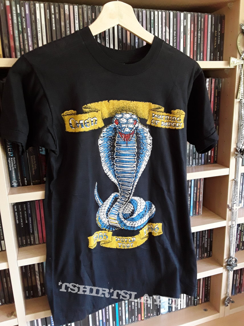 Omen tour 85-86 Warning of danger shirt | TShirtSlayer TShirt and BattleJacket Gallery
