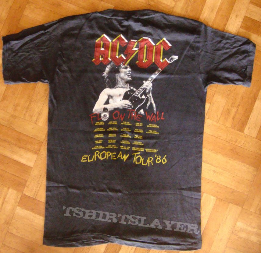 Ac Dc Ac Dc Fly On The Wall Original 1986 European Tour Shirt