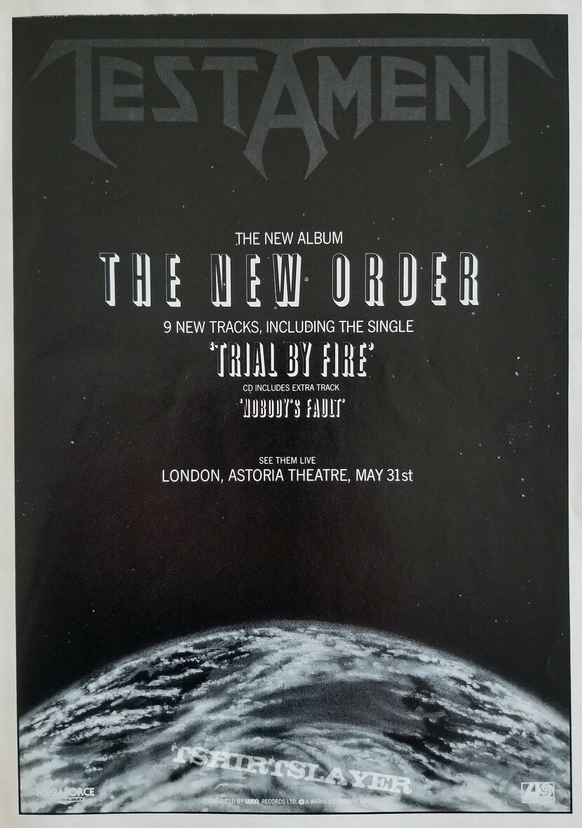 Testament ' The New Order ' Original Vinyl LP + Promotional Poster ...