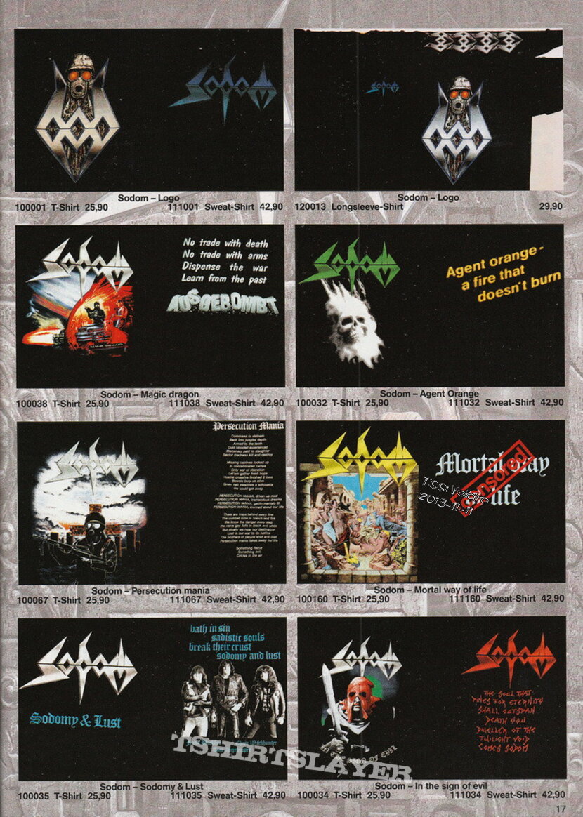 Catalog EMP Katalog 1991/92 - Thrash / Death Metal T-Shirts ...