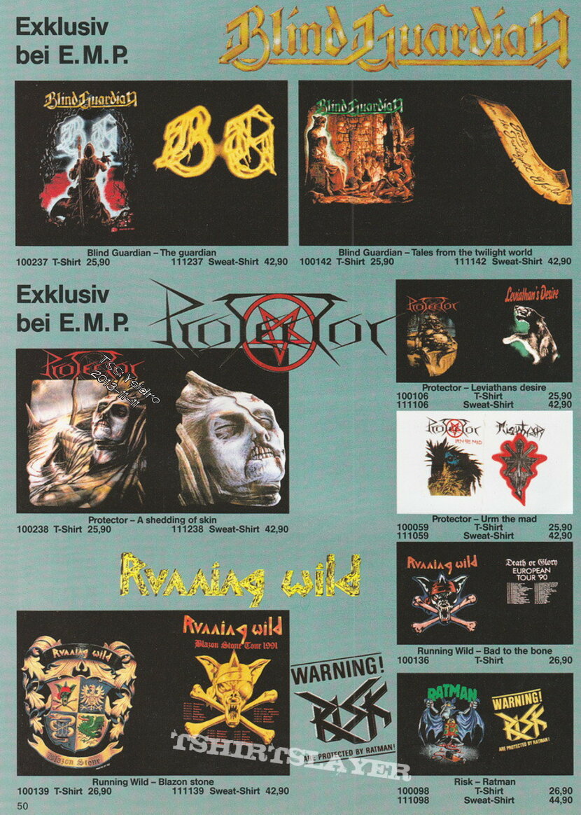 Catalog EMP Katalog 1991/92 - Thrash / Death Metal T-Shirts ...