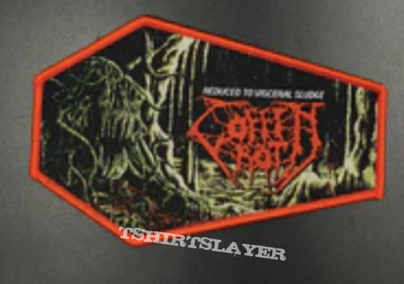 Coffin Rot Reduced To Visceral Sludge coffin Red Border PTPP | TShirtSlayer TShirt and ...