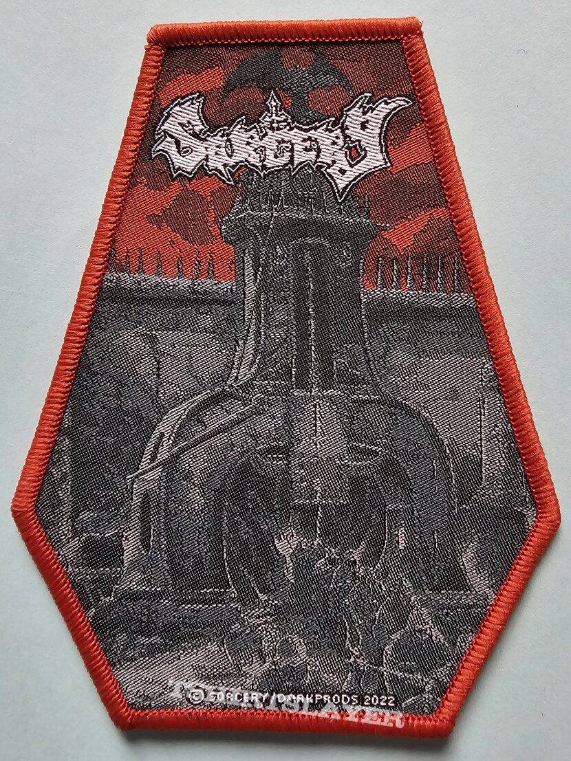 Sorcery Coffin Patch Red Border | TShirtSlayer TShirt and BattleJacket Gallery