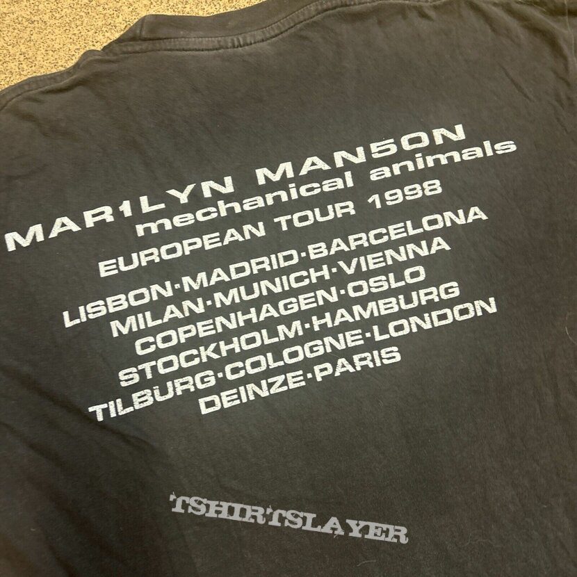 Marilyn Manson 1998 Mechanical Animals European Tour T Shirt Size L | TShirtSlayer TShirt and ...
