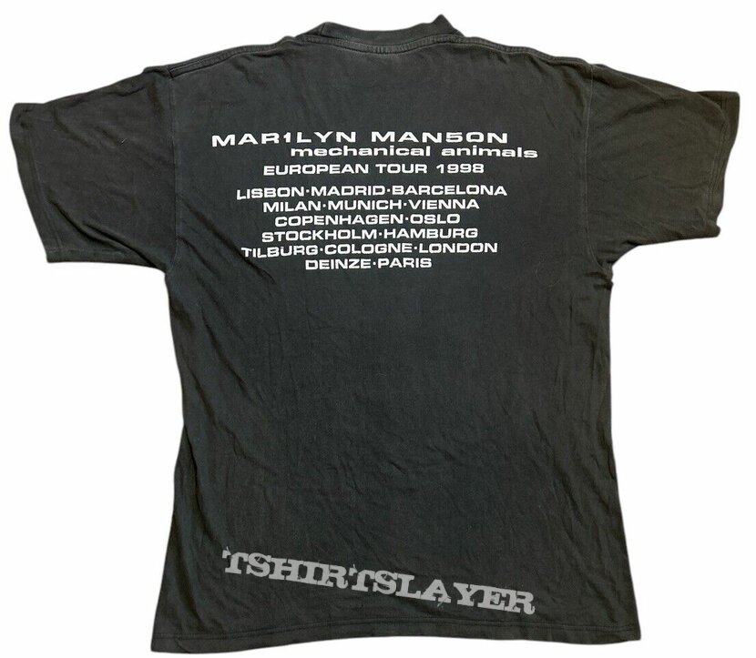 Marilyn Manson 1998 Mechanical Animals European Tour T Shirt Size L | TShirtSlayer TShirt and ...