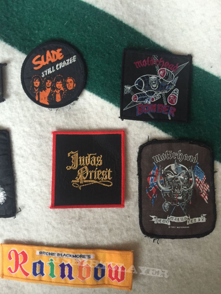 Rare heavy metal hard rock patches (Priest, Raven, Slade, Rainbow ...