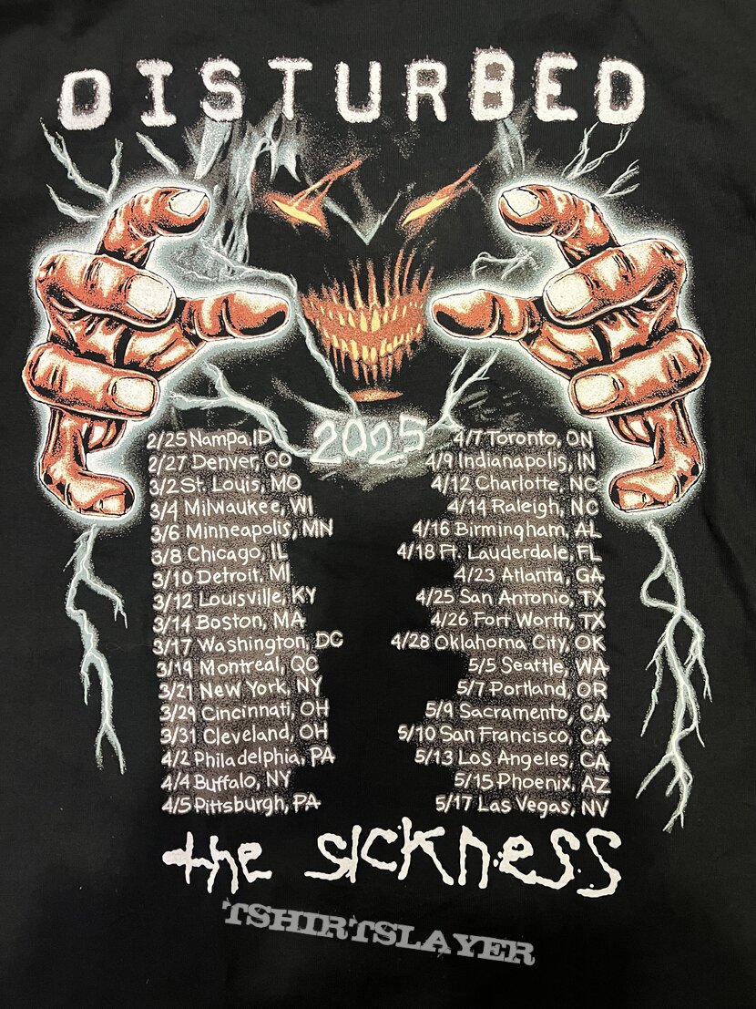 Disturbed Sickness 25th Anniversary Tour 2025 | TShirtSlayer TShirt and ...